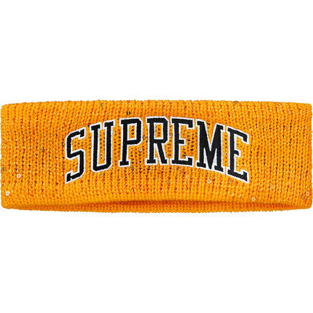Supreme - Supreme New Era Sequin Arc Logo Headband- Yellow